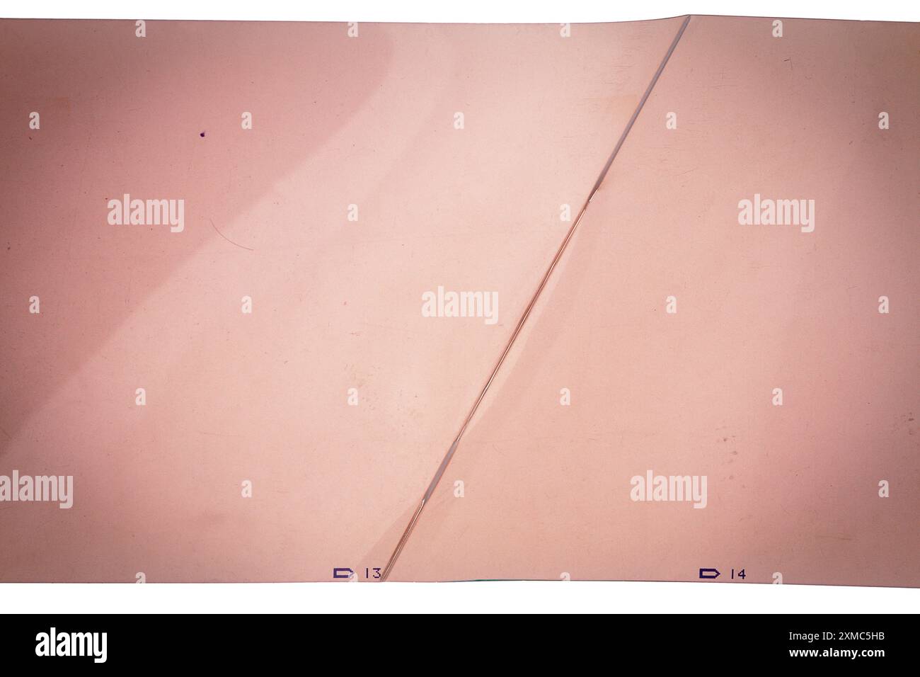 Grungy color 120mm negative film isolated on white background. Medium ...