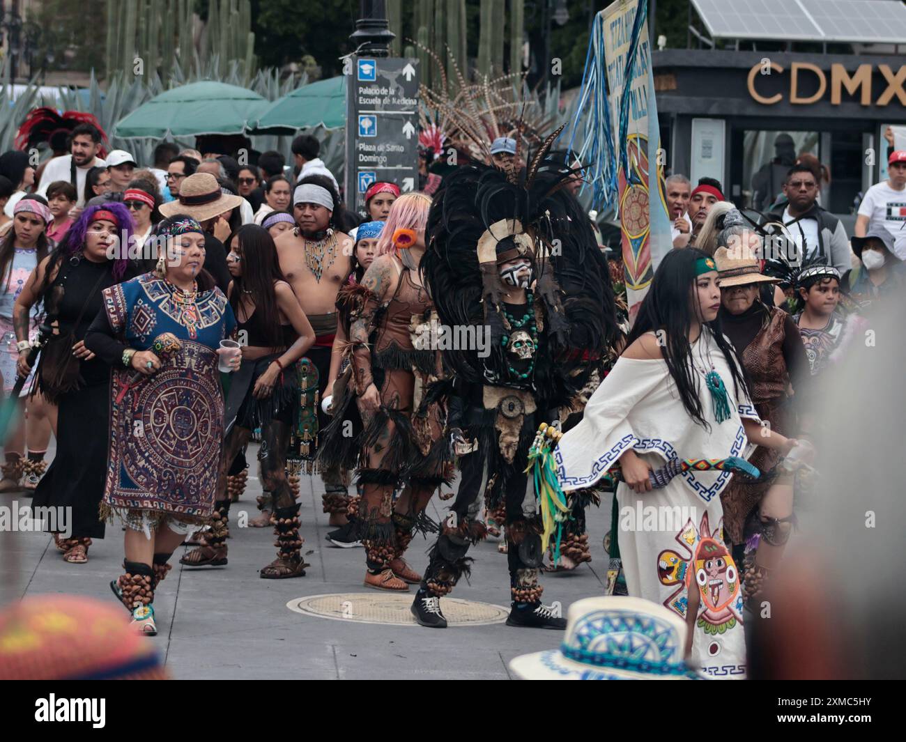 Mexico City, Mexico. 26th July, 2024. Groups of Pre-Hispanic Dancers ...