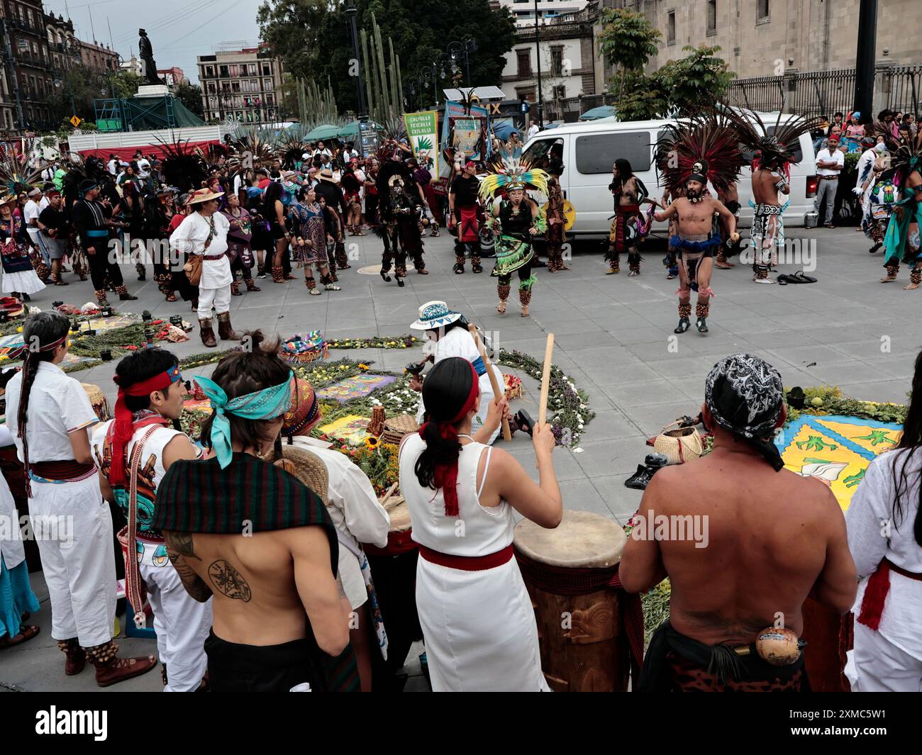 Mexico City, Mexico. 26th July, 2024. Groups of Pre-Hispanic Dancers ...
