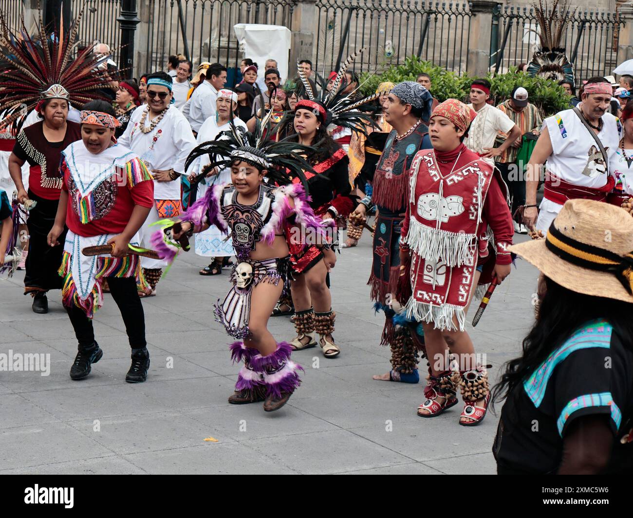 Mexico City, Mexico. 26th July, 2024. Groups of Pre-Hispanic Dancers ...