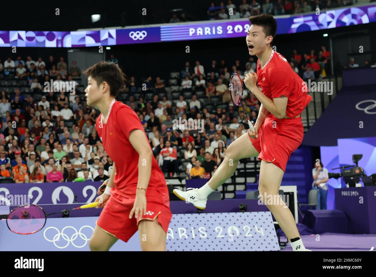 Paris, France. 27th July, 2024. Feng Yanzhe (R)/Huang Dongping of China ...
