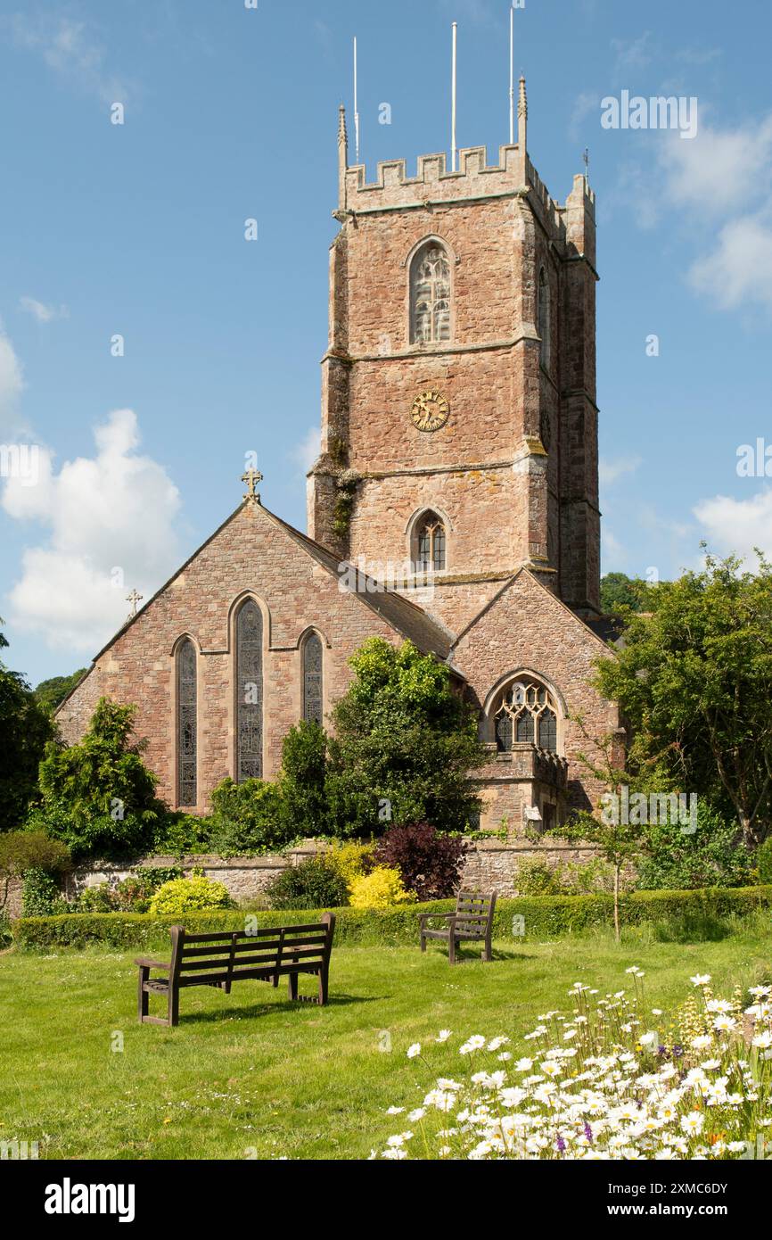 Church of St George from the Village Gardens, Dunster, Somerset ...