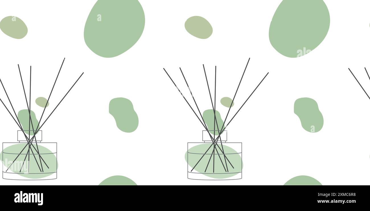 Aromatherapy seamless pattern. Aroma diffuser, essential oil for home ...