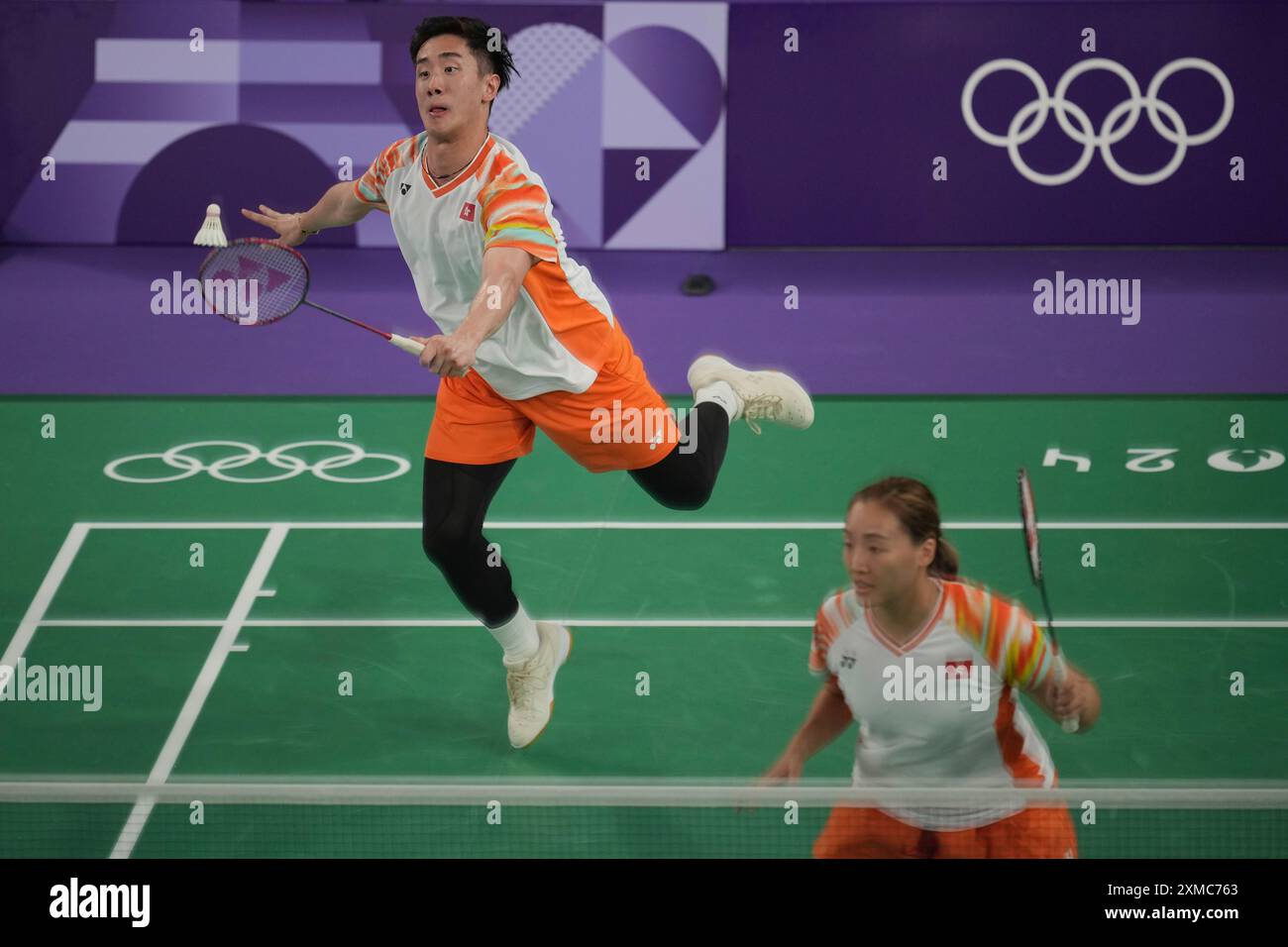 Hong Kong's Tang Chun Man, left, and Tse Ying Tsuet play against Taiwan ...