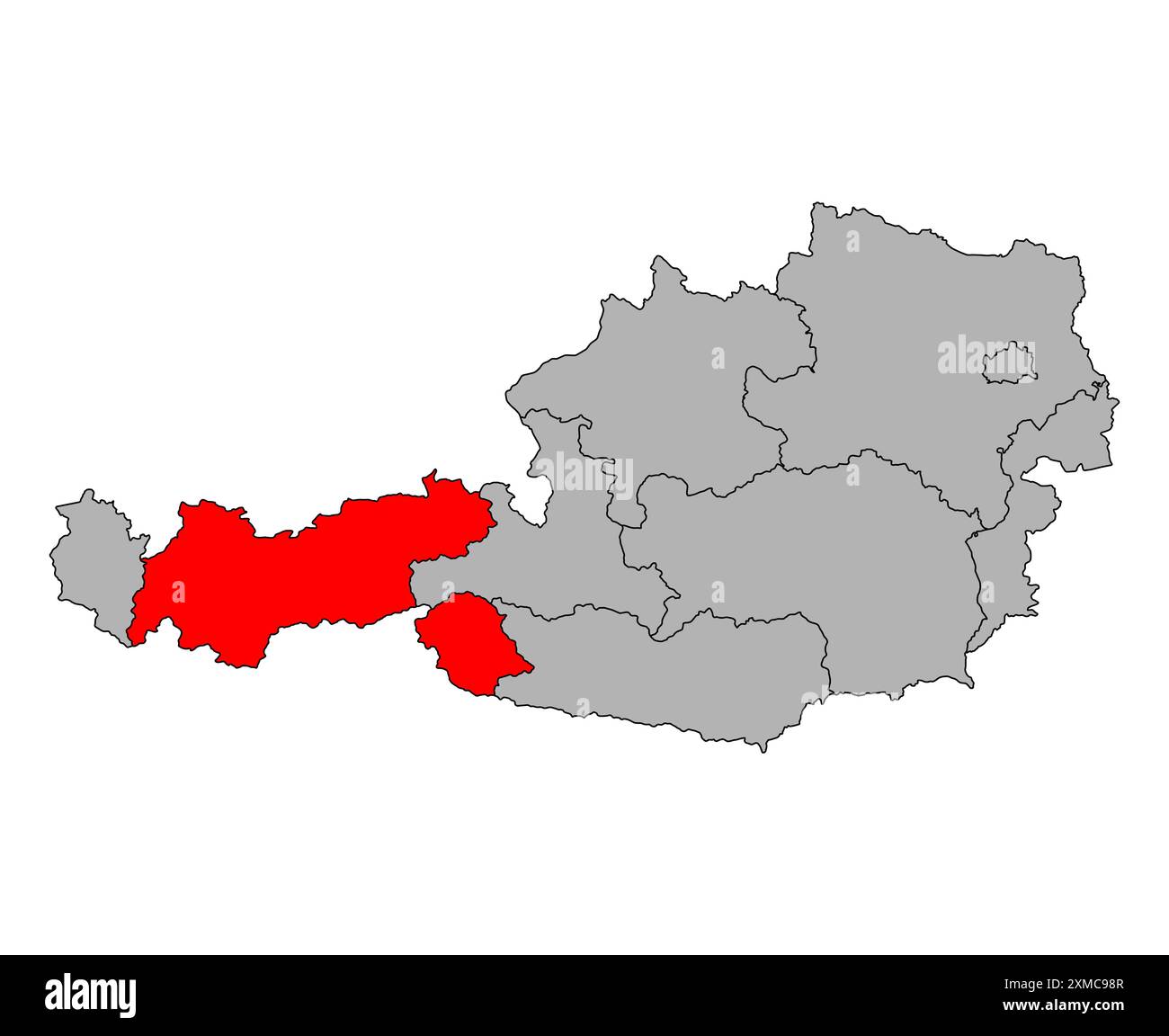 Austria of Tyrol map symbol shape, travel web flat concept icon symbol ...