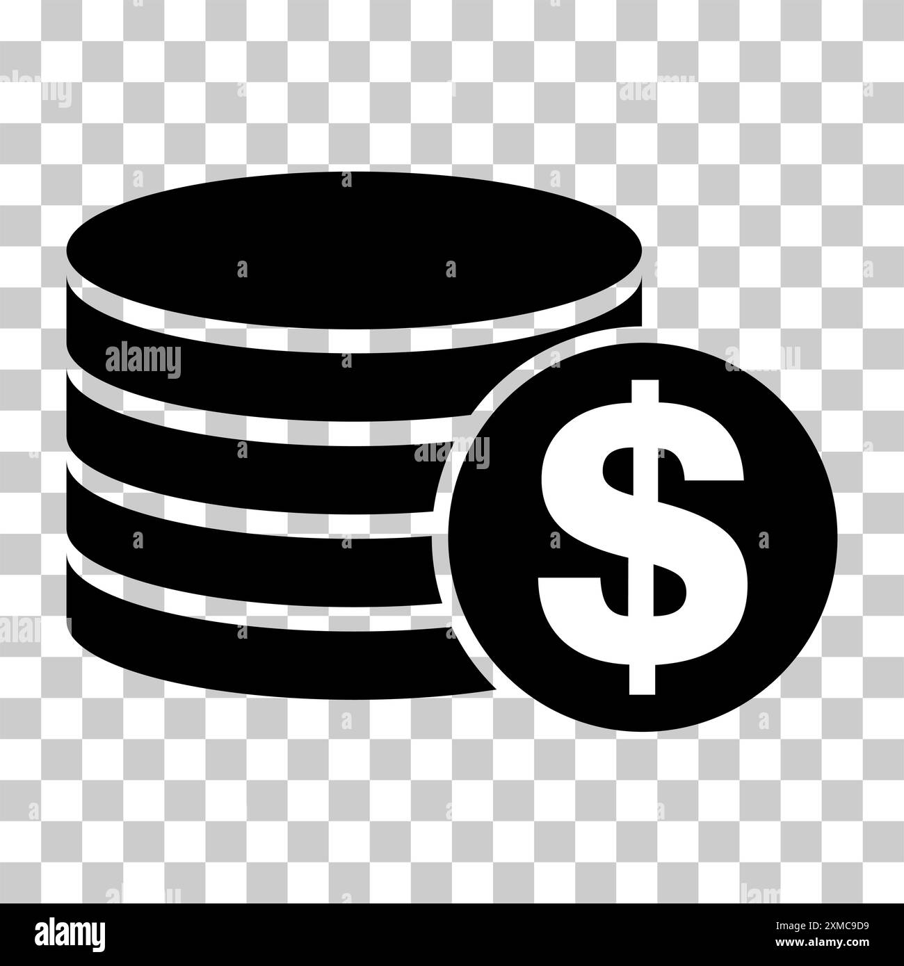Dollar stack coin, flat icon money design, cash sign vector ...