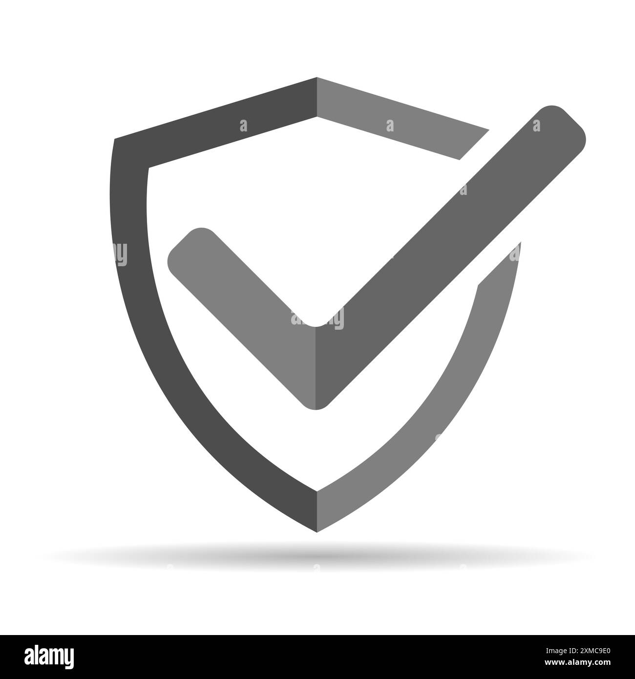 Shield protect shadow icon, safety mark web design, guard symbol vector ...