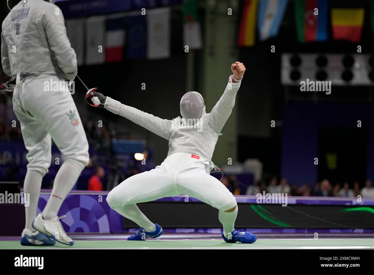 South Korea's Oh Sanguk, right, celebrates at the end of the men's ...