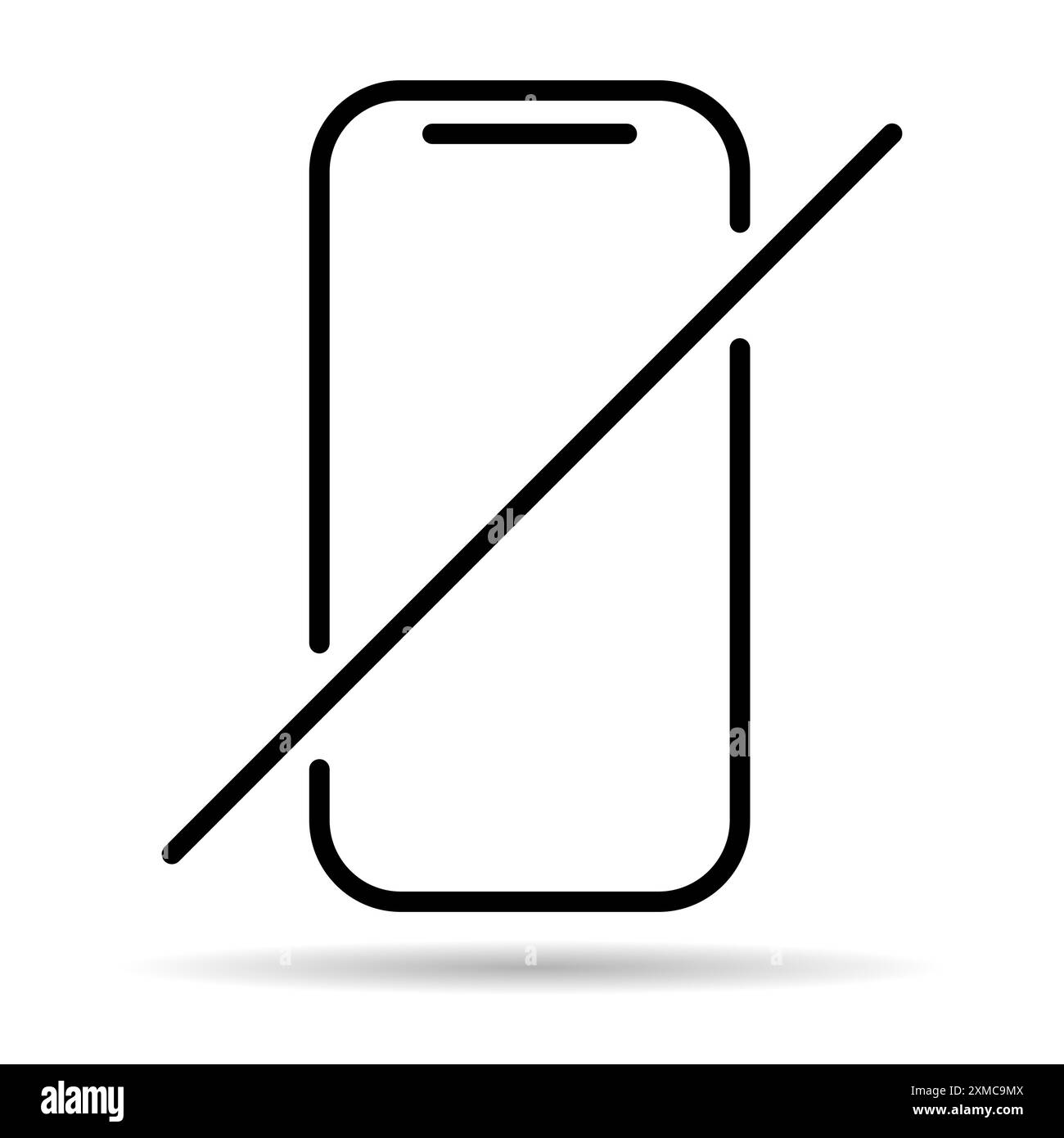 Mobile forbidden shadow icon, no use phone sign, ban smartphone label ...