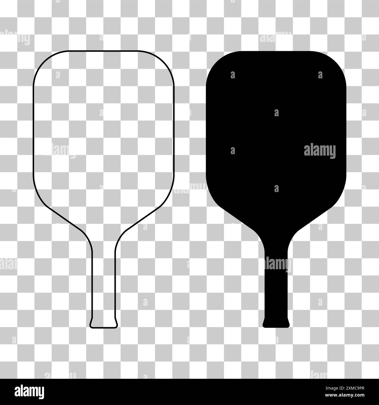 Set of Pickleball racket sport, indoor paddle icon, web flat symbol ...