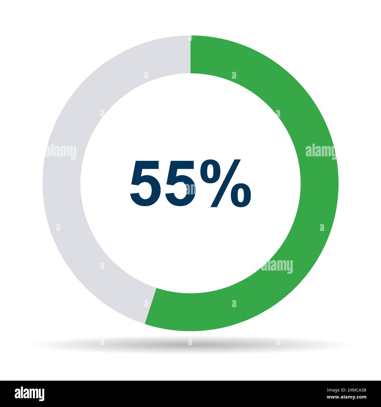 Information round diagram 55 percent shadow icon, infographic pie ...