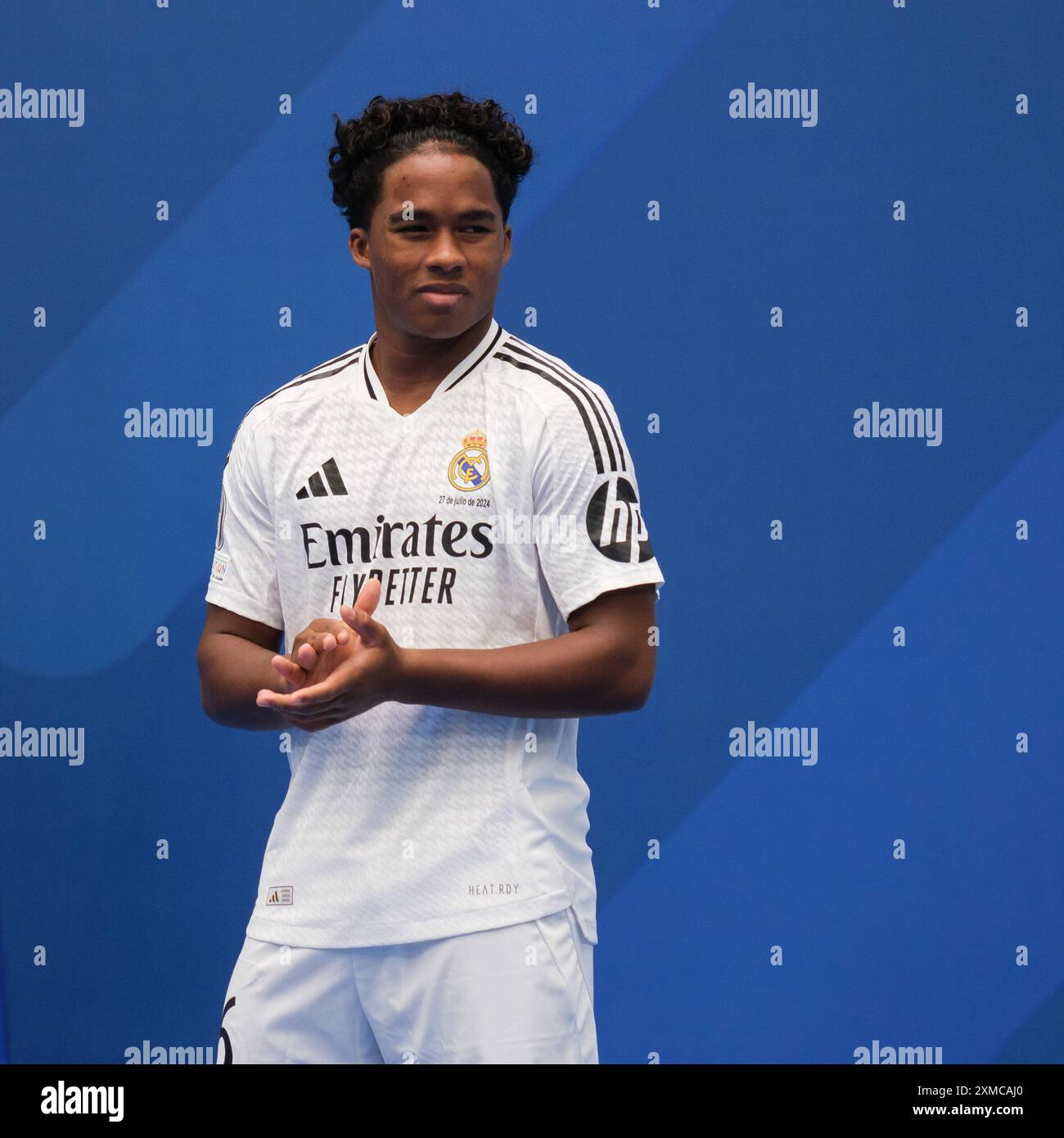 Endrick Felipe Moreira de Sousa during his presentation as a new Real ...