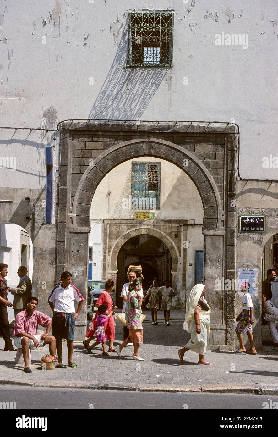 Tunisia. Tunis Medina. Bab Jedid (New Gate), 14th. Century, one of many ...