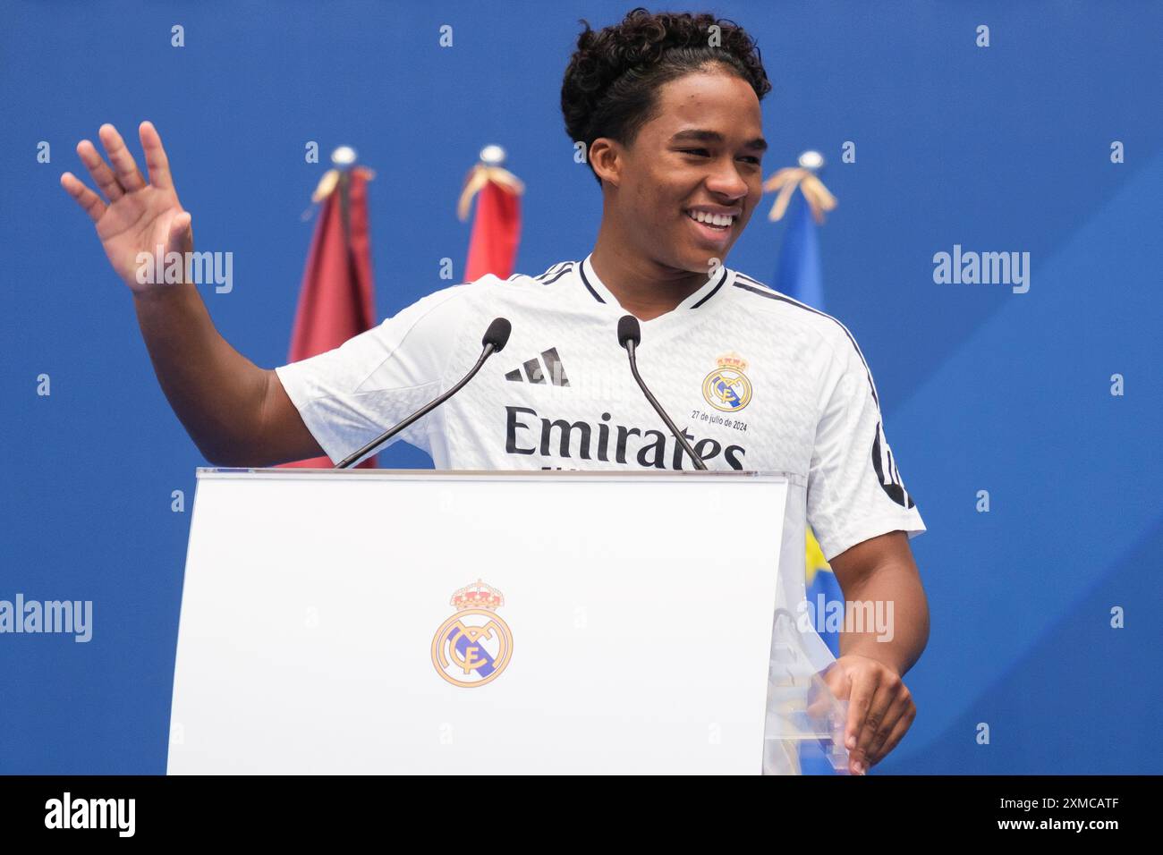 Endrick Felipe Moreira de Sousa during his presentation as a new Real ...