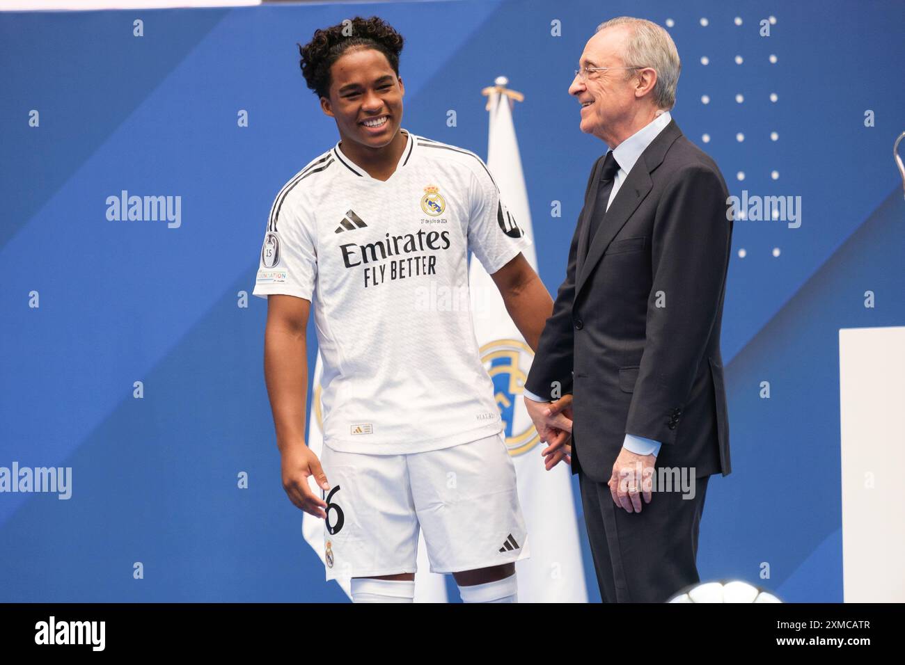 Endrick Felipe Moreira de Sousa during his presentation as a new Real ...
