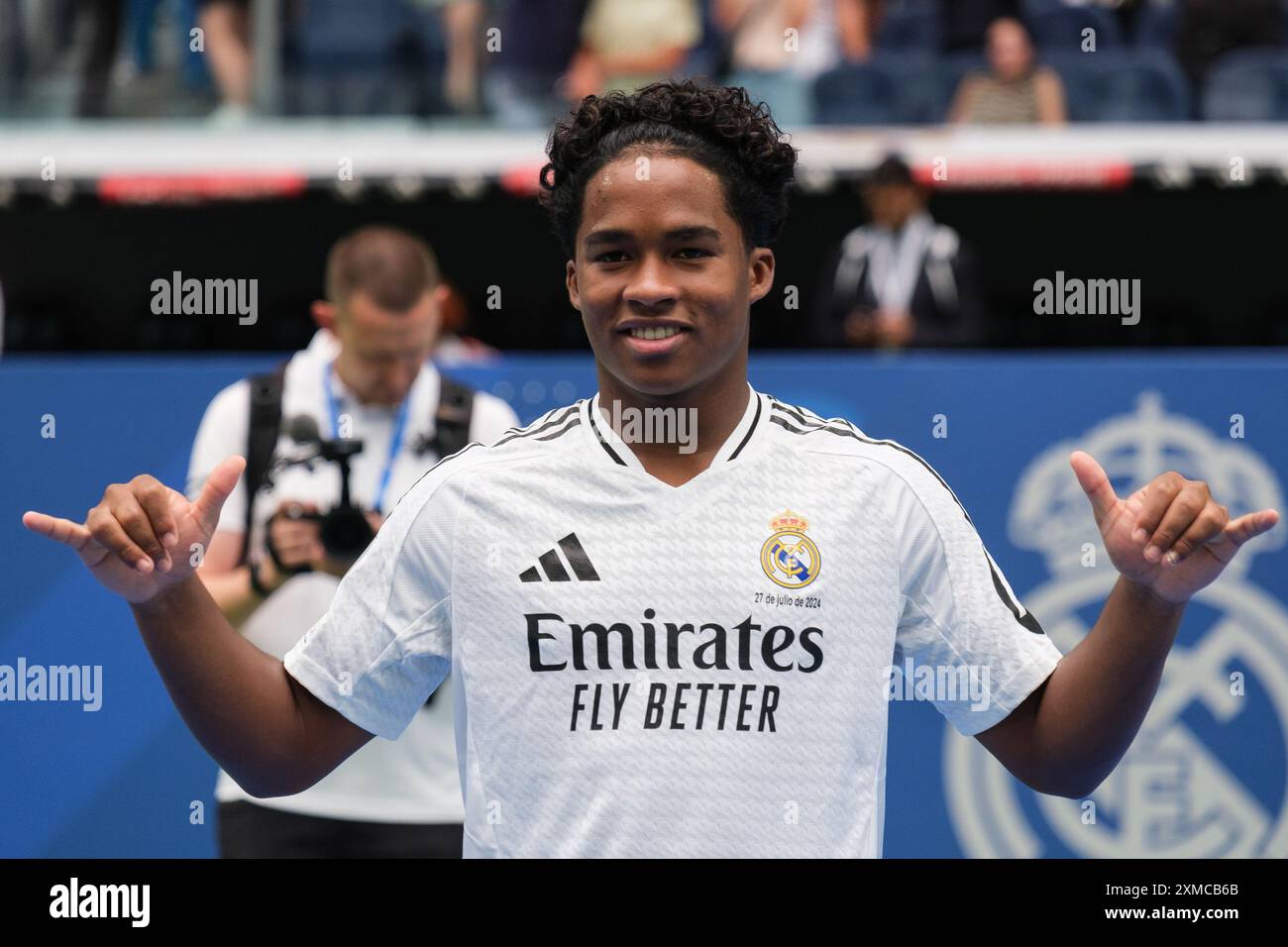 Endrick Felipe Moreira de Sousa during his presentation as a new Real ...