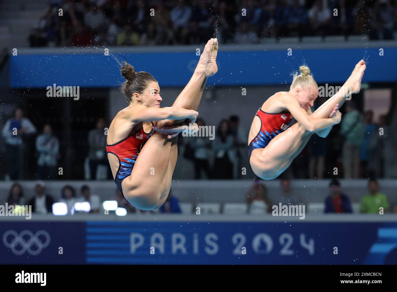 Saint Denis, France. 27th July, 2024. Sarah Bacon (R)/Kassidy Cook of ...