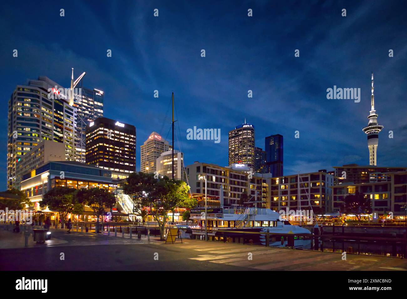 Viaduct Harbour, Auckland, New Zealand - At night, harbour, marina ...