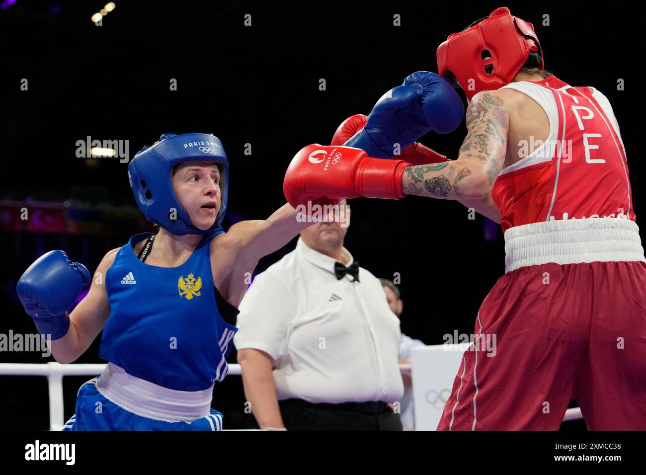 Montenegro's Bojana Gojkovic hits Taiwan's Huang Hsiao-Wen in their ...