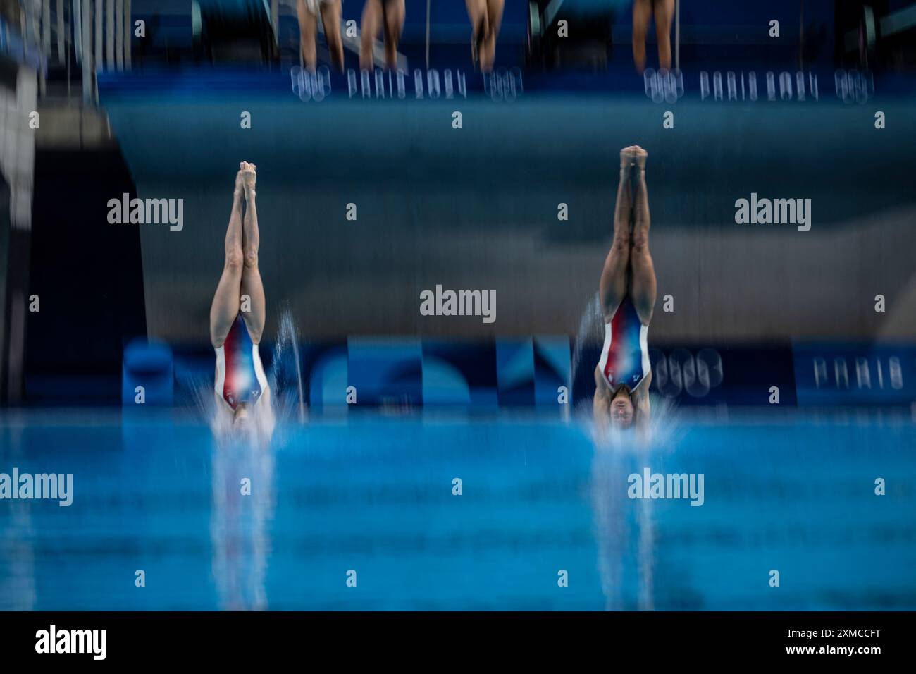 Paris, France. 27th July, 2024. France's Juliette Landi and Nais Gillet ...