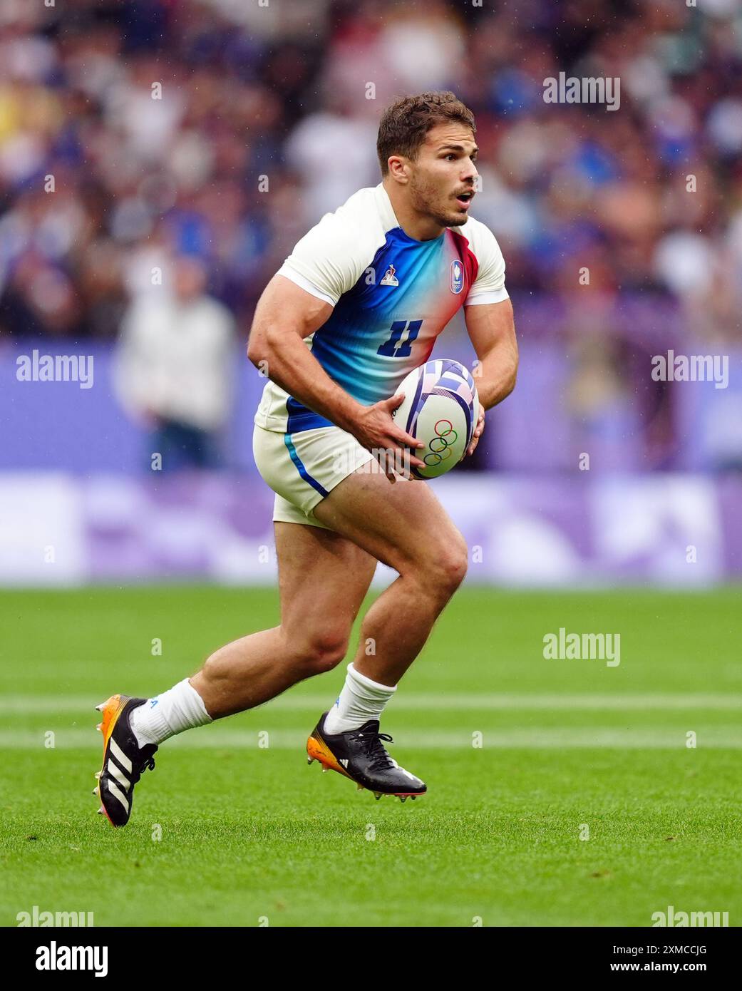 France's Antoine Dupont during the rugby sevens match against South ...