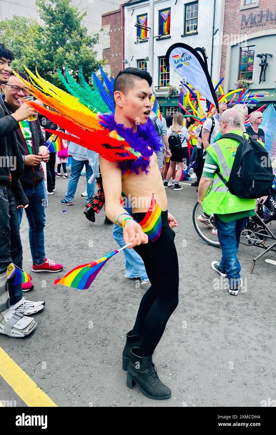 People take part in Belfast Pride Parade which is themed 'Love your ...