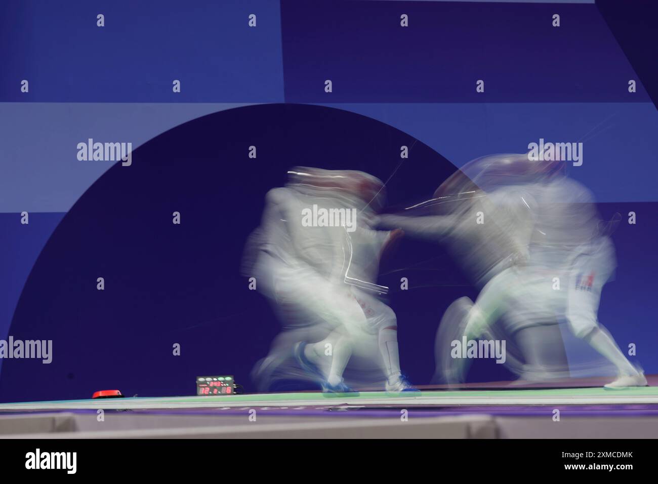 Canada's Fares Arfa, left, competes with France's Bolade Apithy in the ...