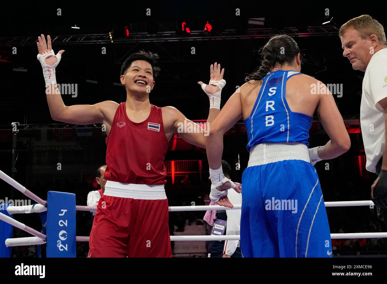 Thailand's Jutamas Jitpong celebrates after defeating Serbia's Sara ...