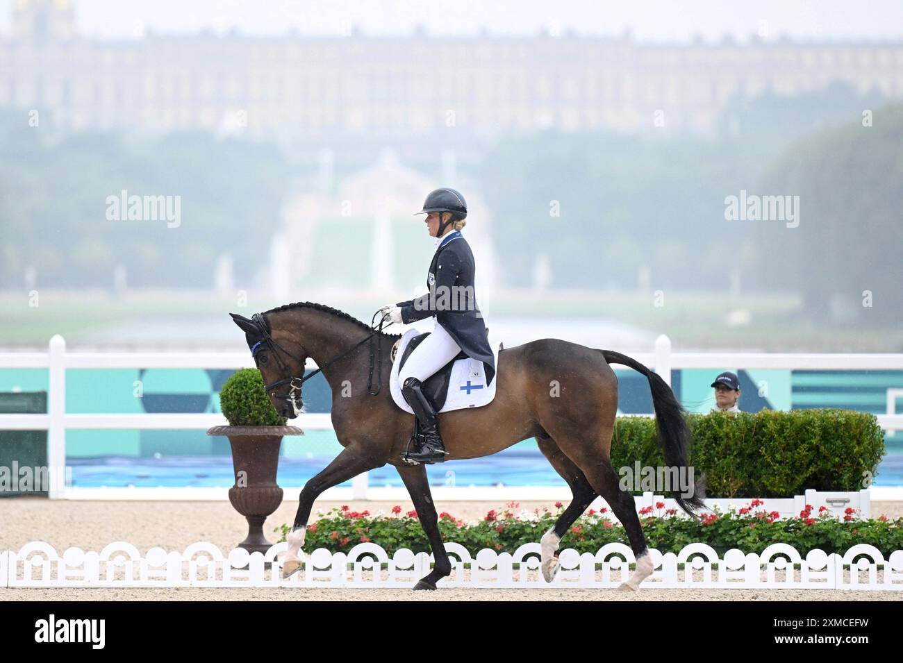 Paris, France. 27th July, 2024. Sanna Siltakorpi of Finland rides Bofey ...