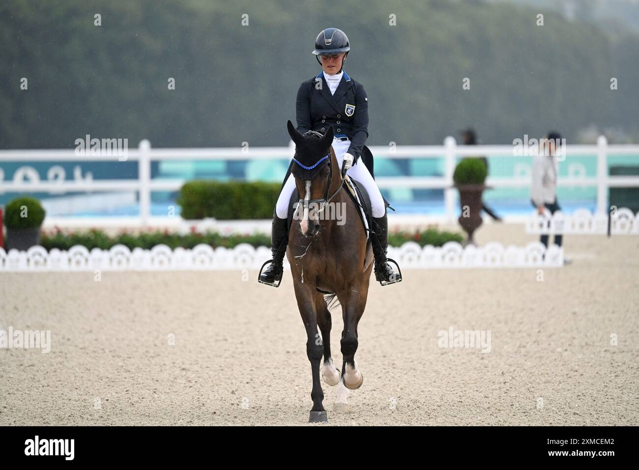 Paris, France. 27th July, 2024. Sanna Siltakorpi of Finland rides Bofey ...