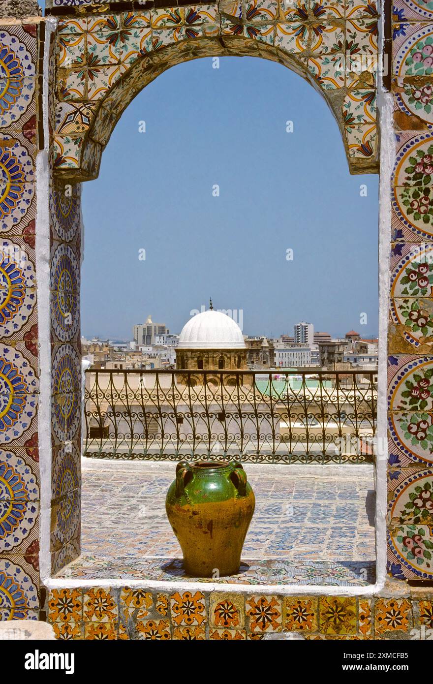 Tunisia. Tunis Medina. Rooftop View of Cupola of Zeitouna Mosque Stock ...