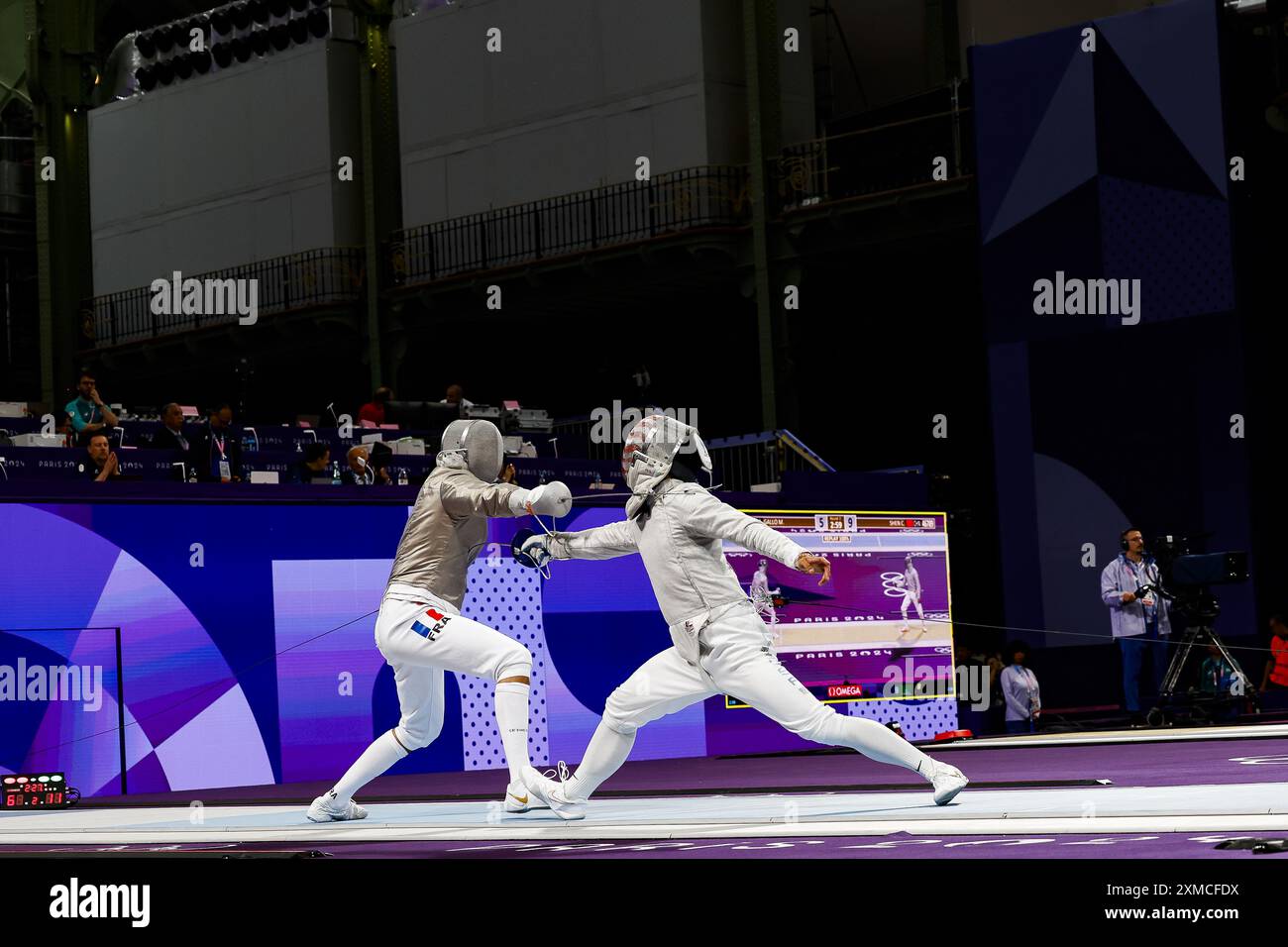 PIANFETTI Maxime of France, SARON Mitchell of United States Men's Sabre ...