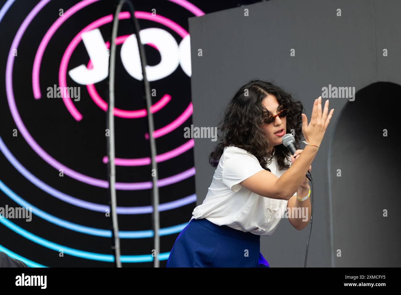 London, UK. Saturday July 27th, 2024. Maltese singer Yasmin Kuymizakis ...