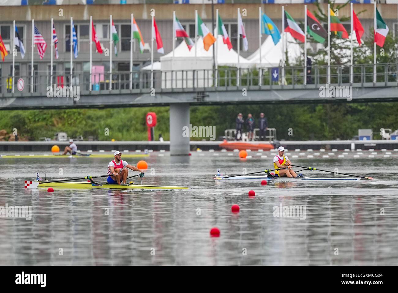 Mihai Chiruta of Romania and Damir Martin of Croatia, Rowing, Men's ...