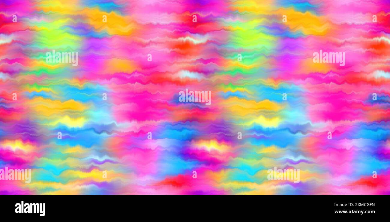 Modern rainbow blur summer seamless border pattern for a funky hippy ...