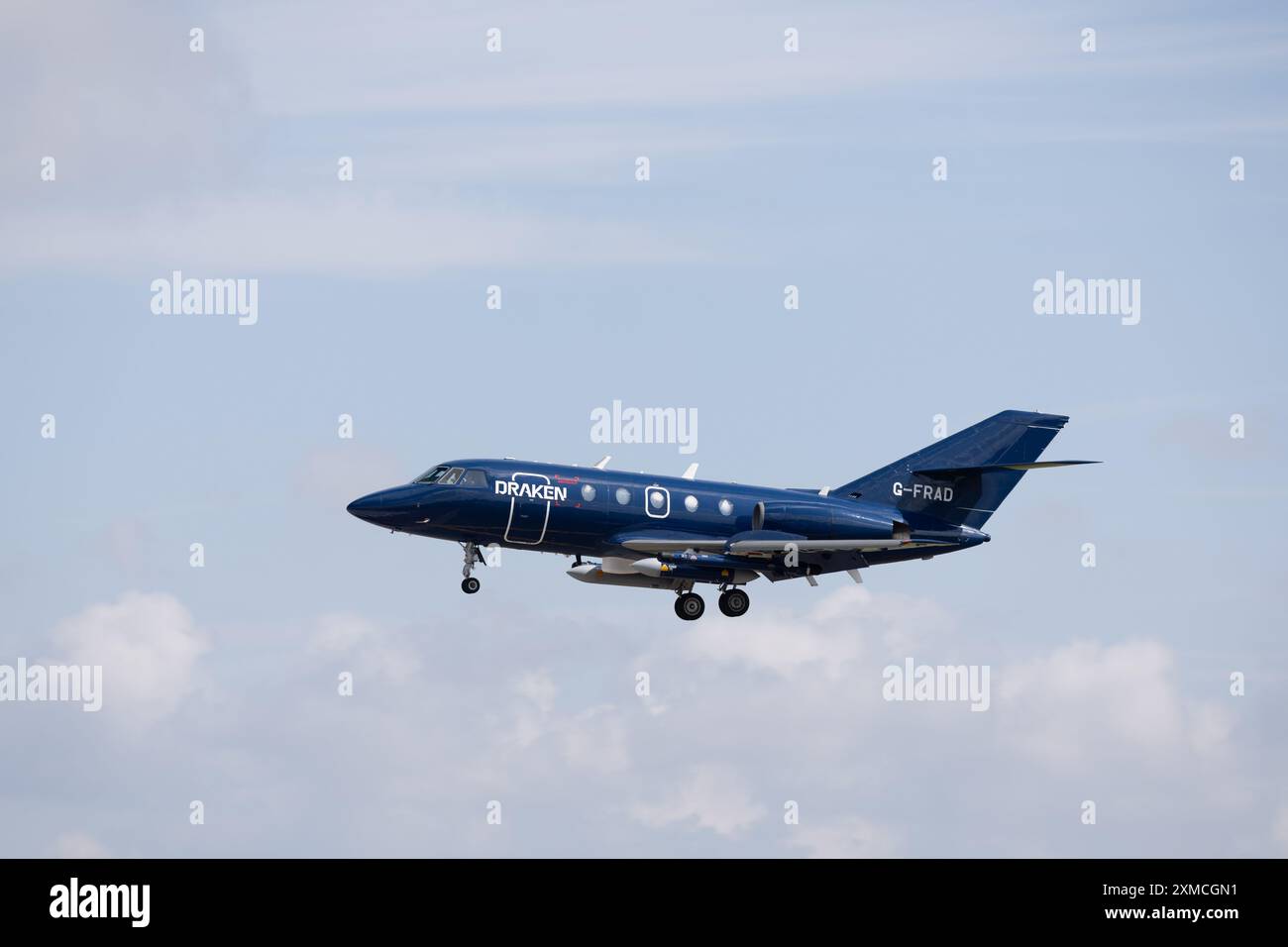 Dassault Falcon 20, arriving at RAF Fairford to take part in the static ...