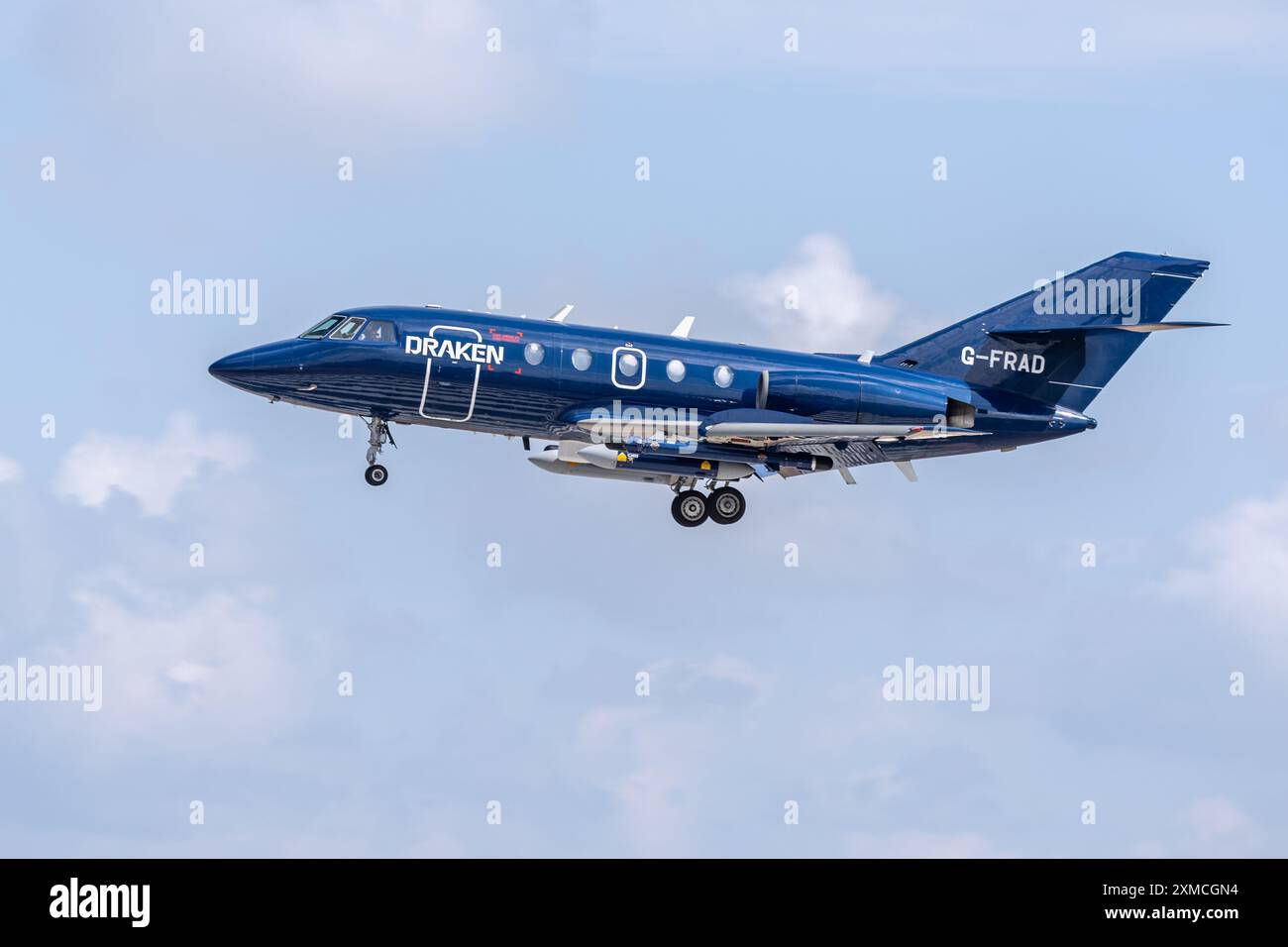 Dassault Falcon 20, arriving at RAF Fairford to take part in the static ...