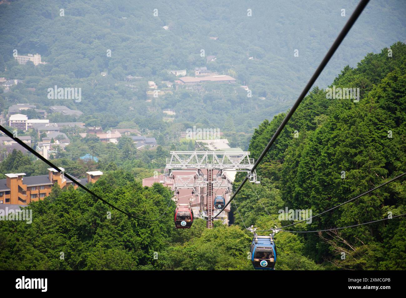 View landscape and Hakone Ropeway and Tozan Cable car for japanese ...