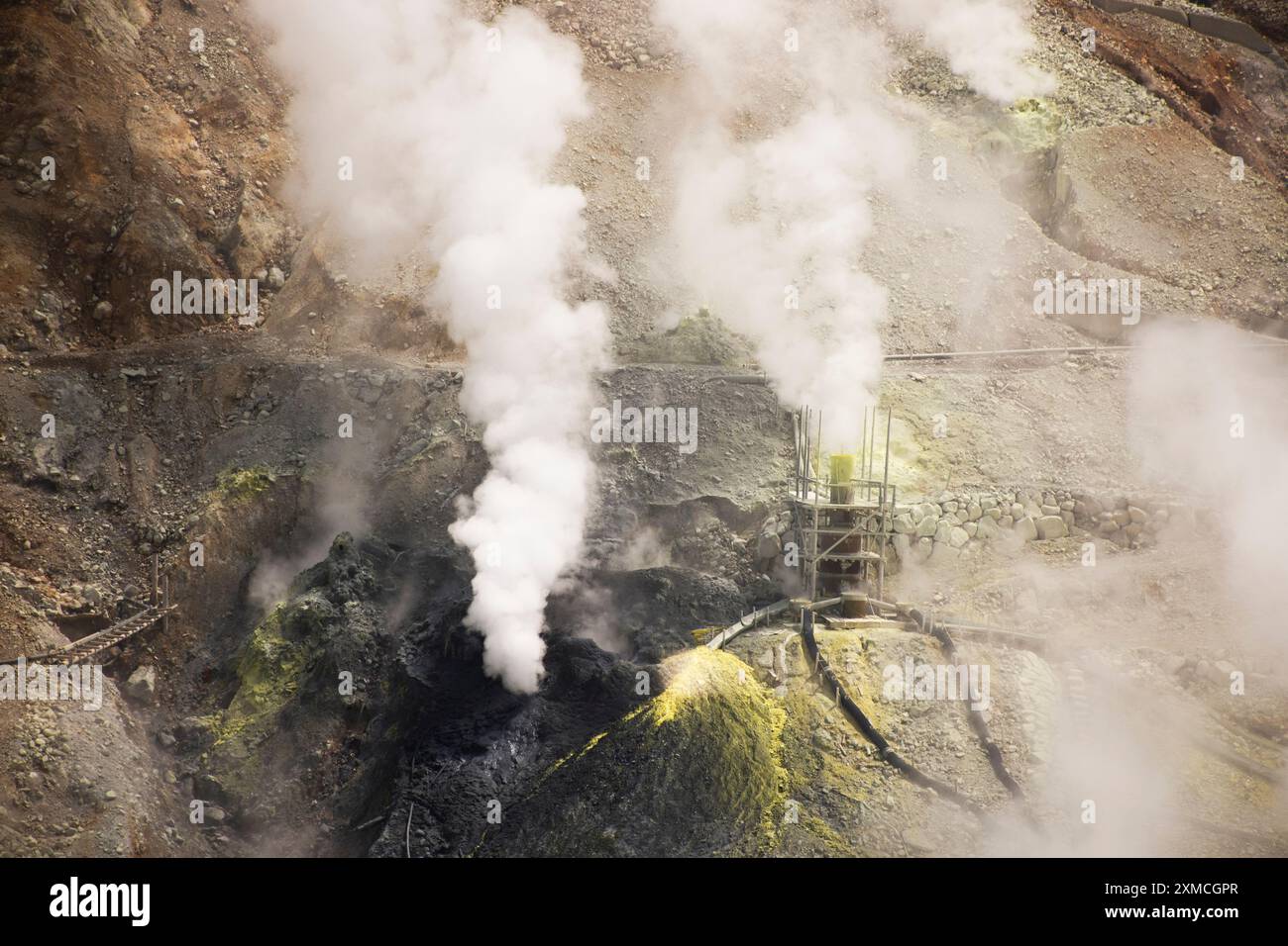 View landscape Owakudani mountain crater created during the last ...