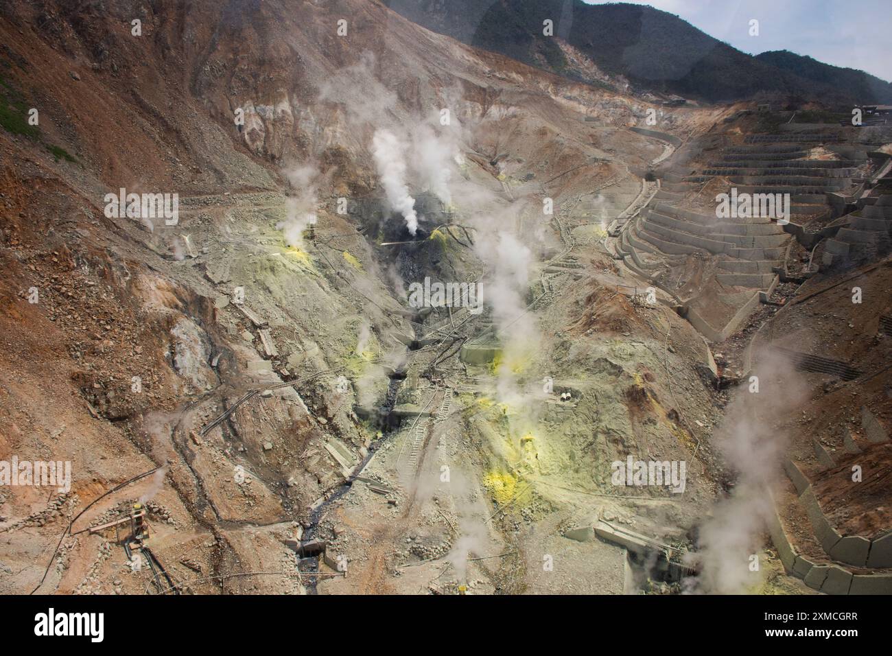View landscape Owakudani mountain crater created during the last ...