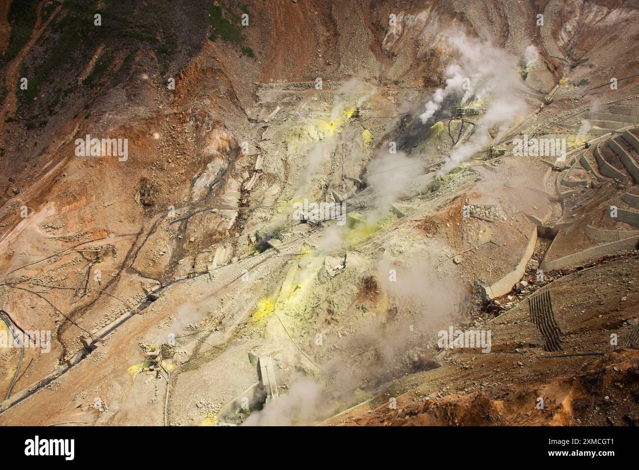 View landscape Owakudani mountain crater created during the last ...