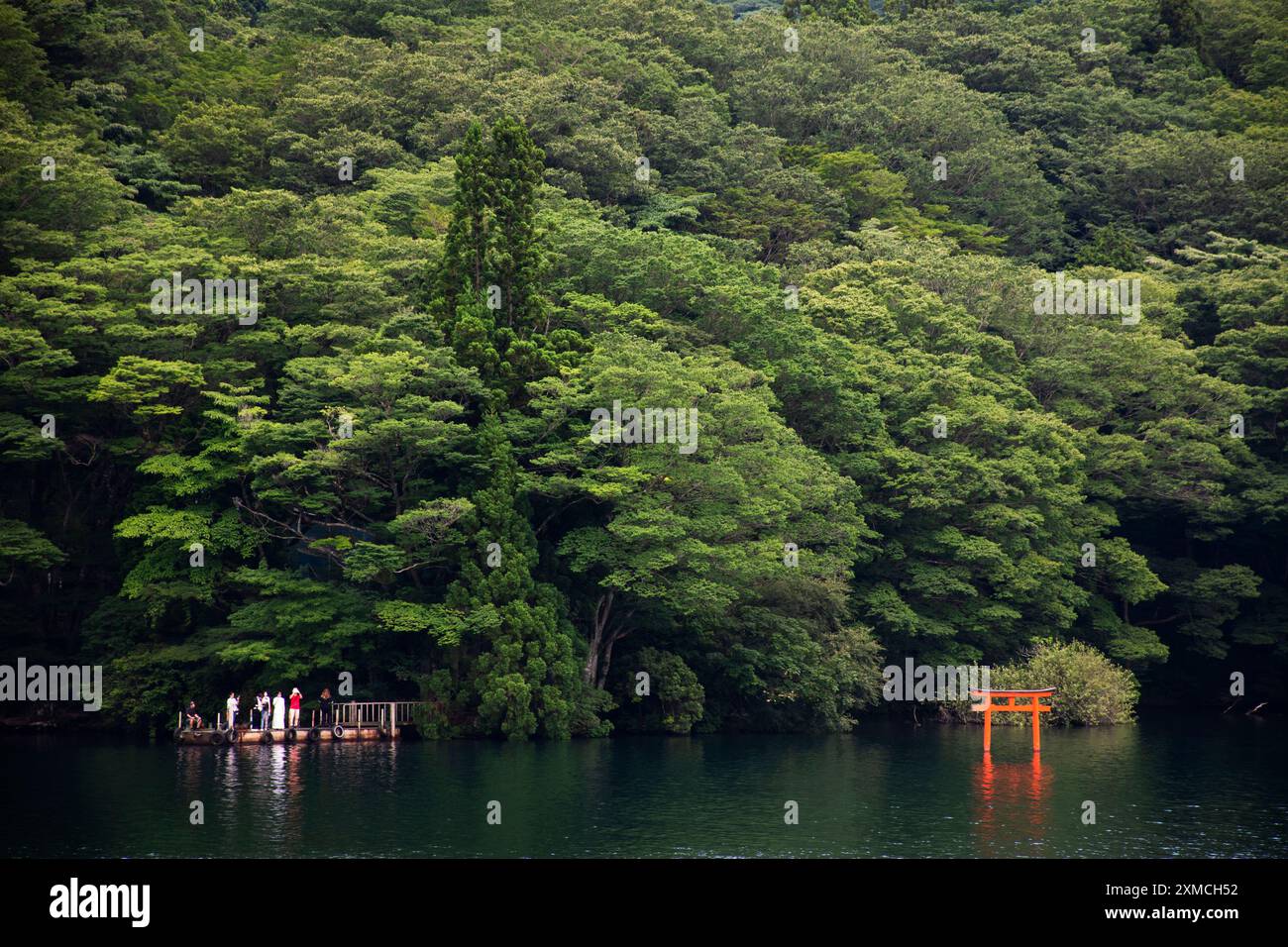 Torii traditional japanese gate in Lake Ashinoko in Hakoneyama for ...