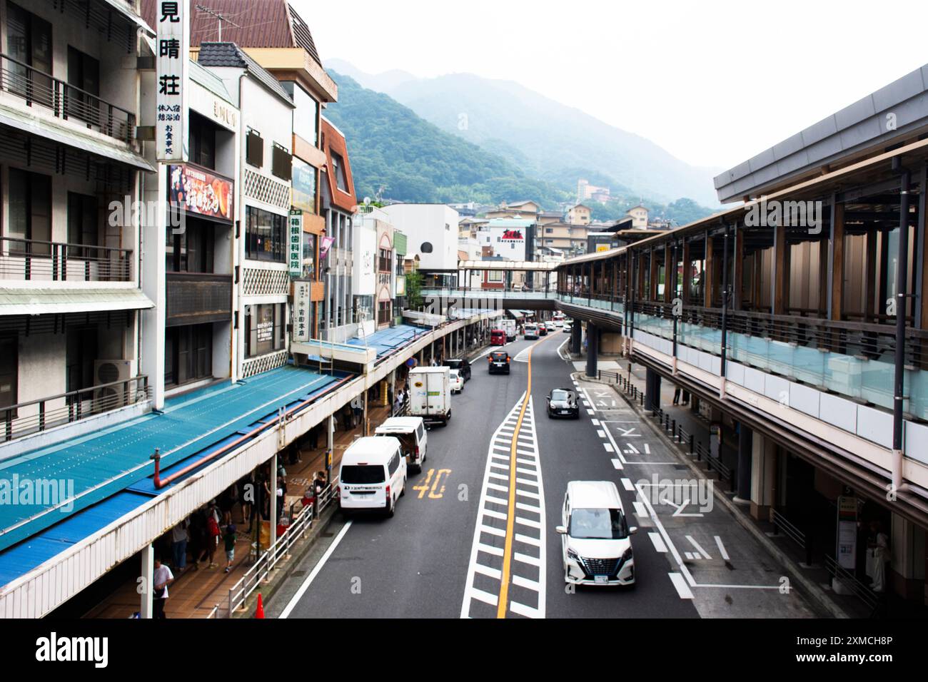 View landscape street cityscape of Hakoneyama city and traffic road at ...
