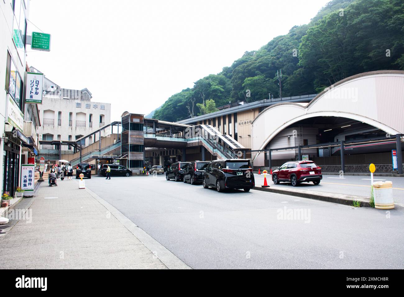 View landscape street cityscape of Hakoneyama city and traffic road at ...
