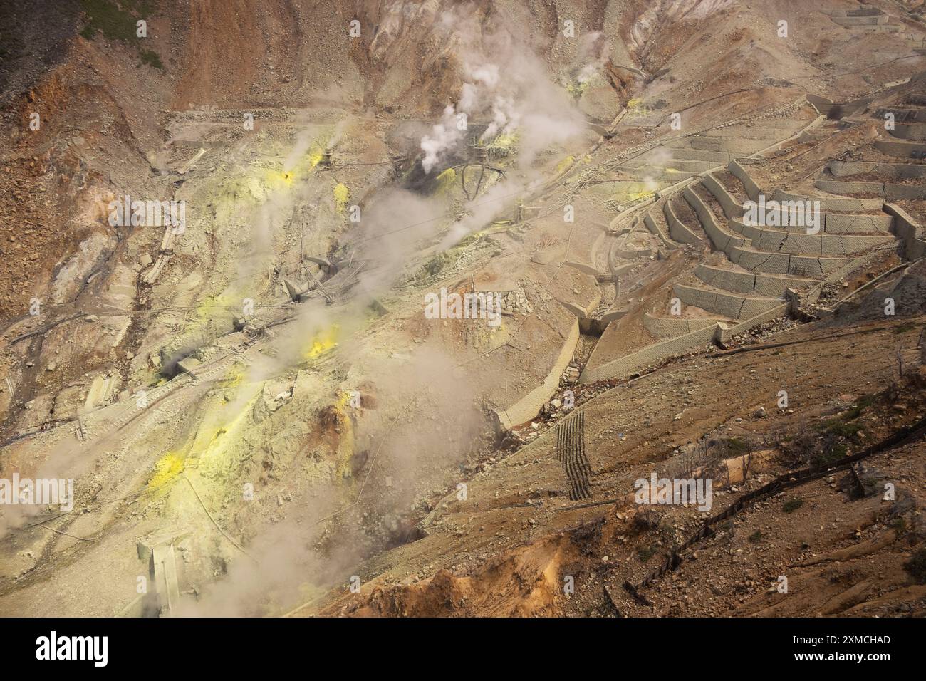 View landscape Owakudani mountain crater created during the last ...