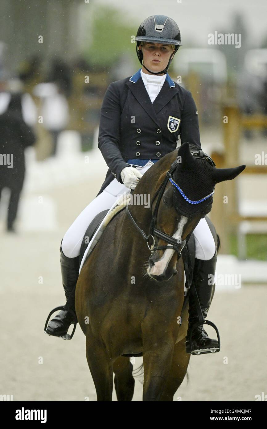 Paris, France. 27th July, 2024. Sanna Siltakorpi of Finland rides Bofey ...