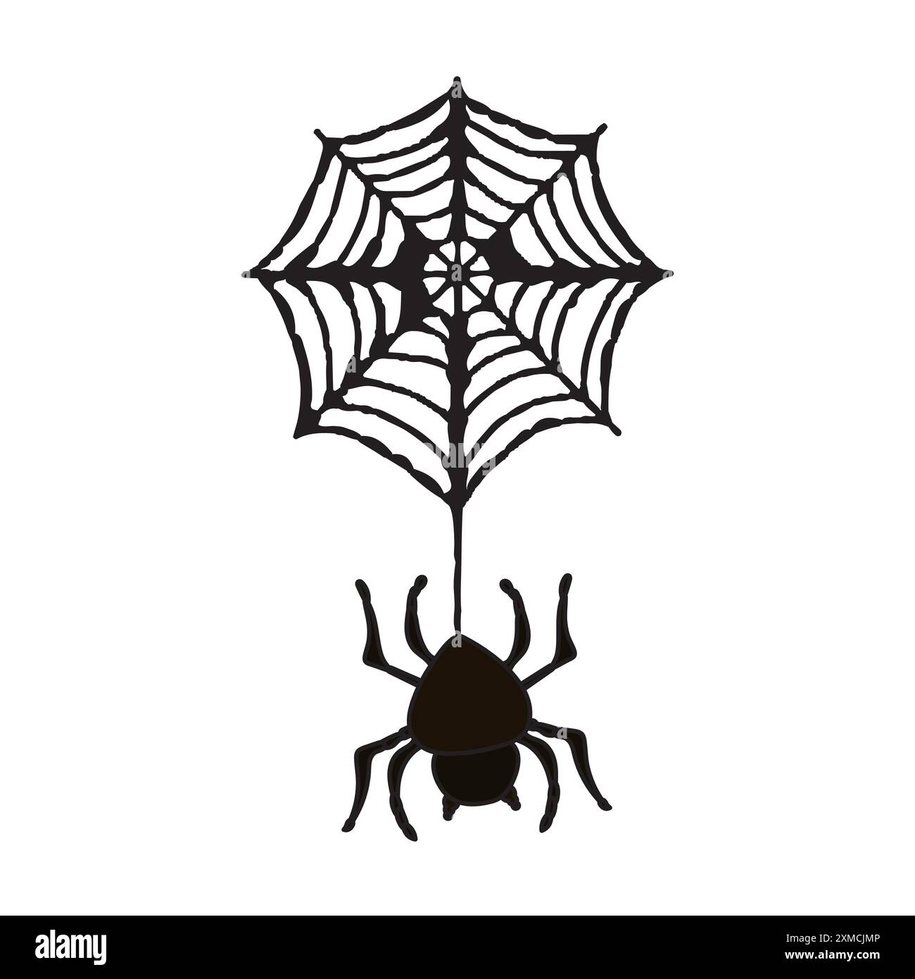 Spider hanging on a web Cut Out Stock Images & Pictures - Alamy