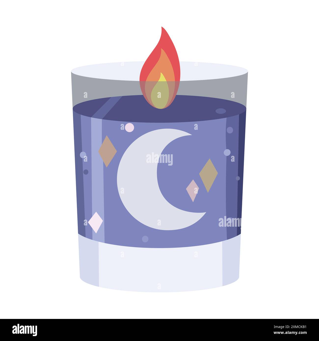 Witch's Scented Purple Candle With Moon Drawing Stock Vector Image ...