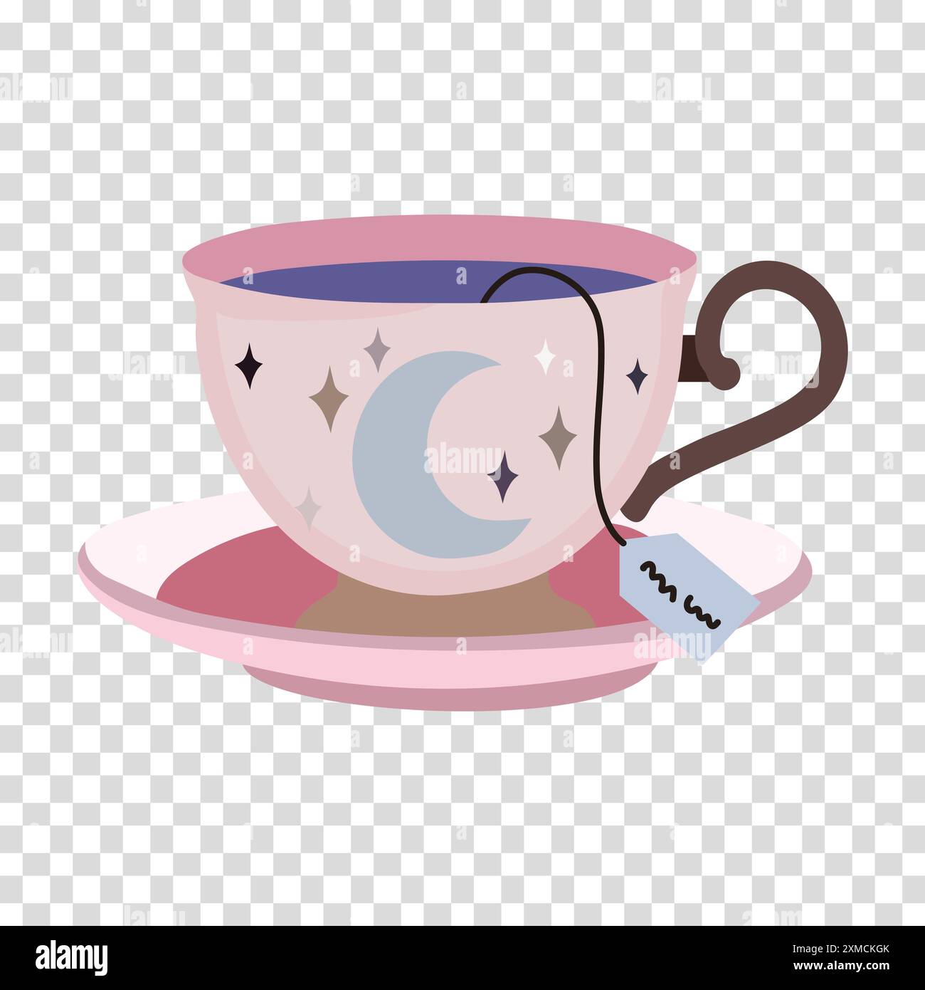 A mysterious and pretty teacup with purple tea in a pink cup with a ...