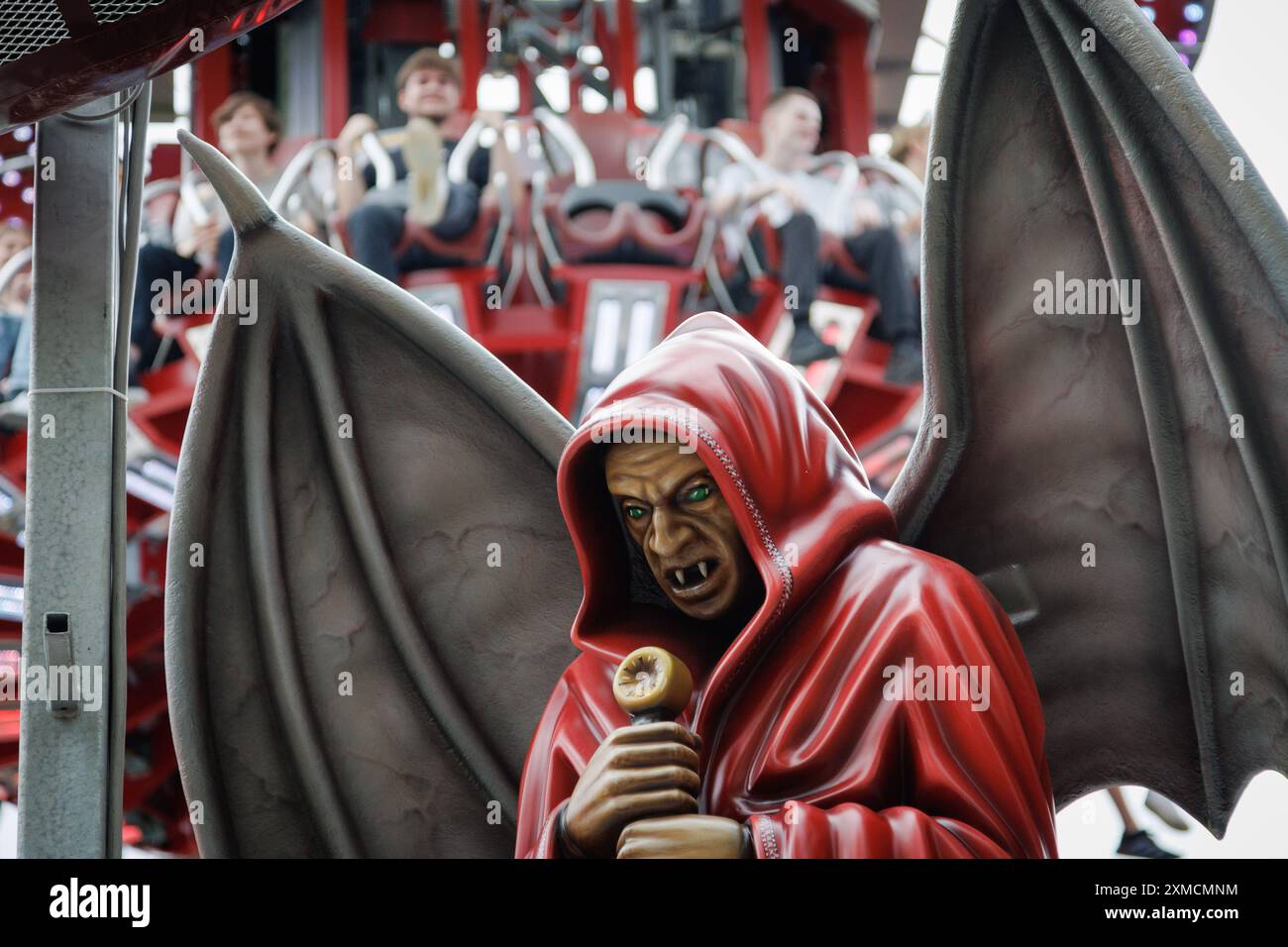 Paderborn, Germany. 27th July, 2024. View of the "Fortress Tower" ride ...